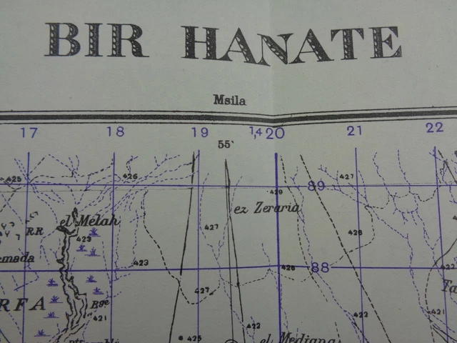 WW2 BRITISH MAP of "BIR HANATE" (ALGERIA) 1942 - North African Campaign ...