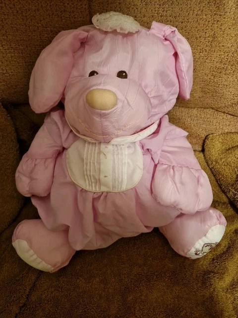 VINTAGE FISHER PRICE Puffalump Pink Dog 1980s Plush Soft Toy (C4) RARE ...