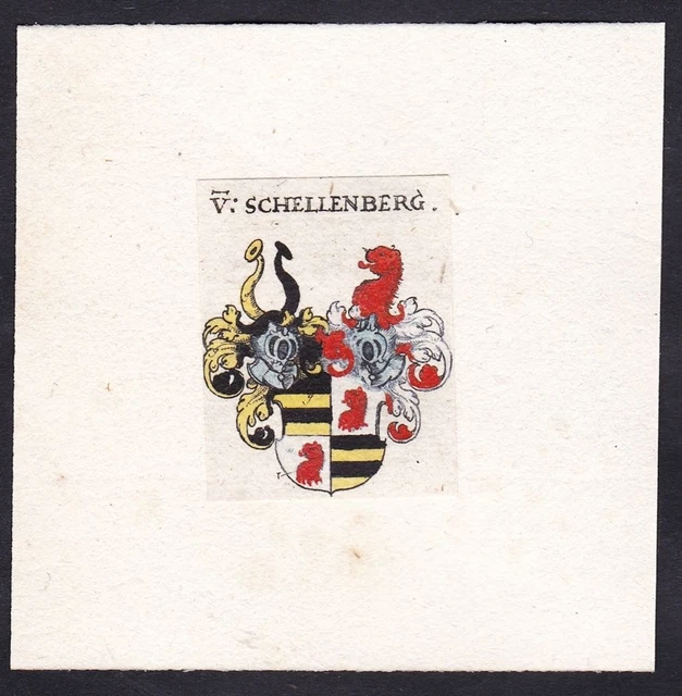 SCHELLENBERG WAPPEN COAT of arms blason Heraldik Kupferstich 17. Jh ...