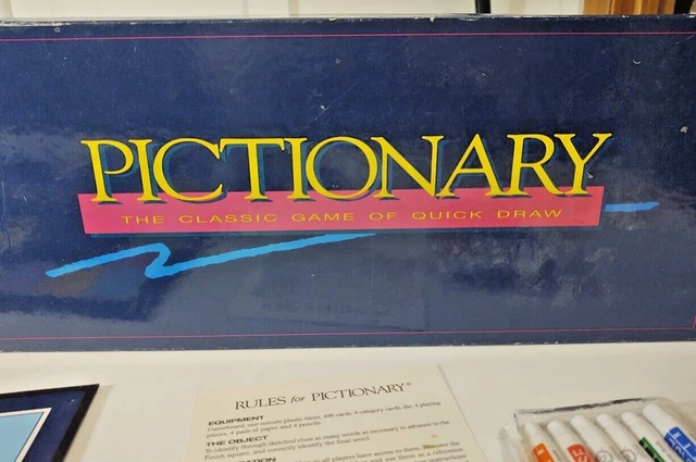 1993 VINTAGE PICTIONARY 1993 SEALED 90's Classic Board Game of Quick ...
