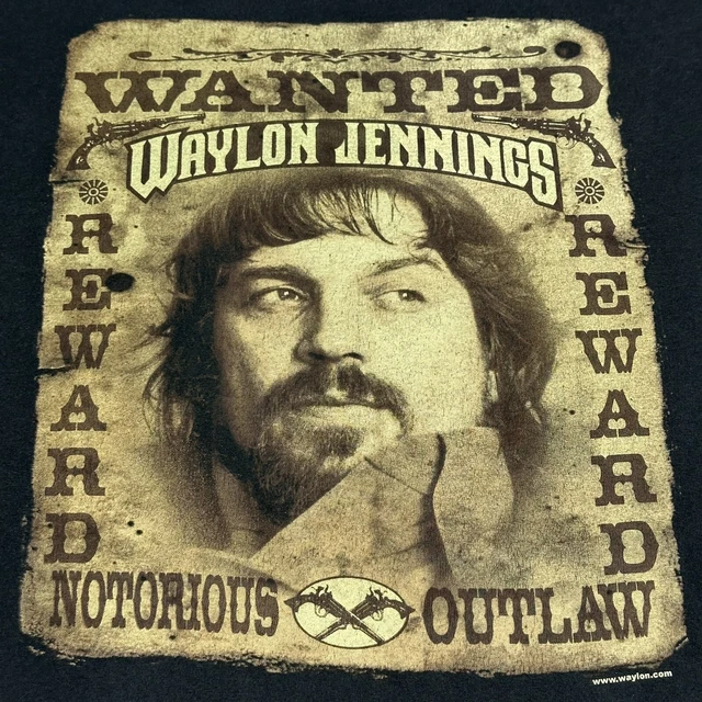 VINTAGE 2000S WAYLON Jennings Notorious Outlaw Wanted Poster Country ...