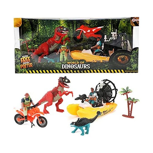 TOI TOYS FIGURAS de Juego Set World Of Dinosaurios Bote Dinos Moto ...