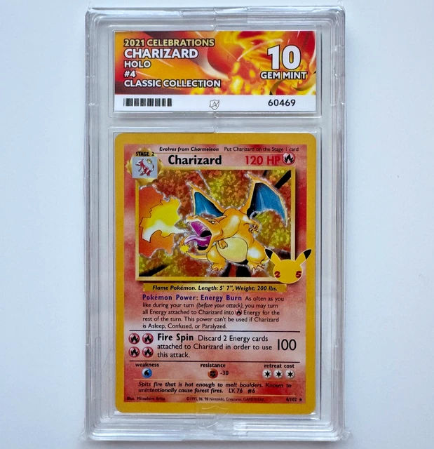 CHARIZARD 4/102 ACE 10 Celebrations Classic 25th Anniversary Pokemon ...