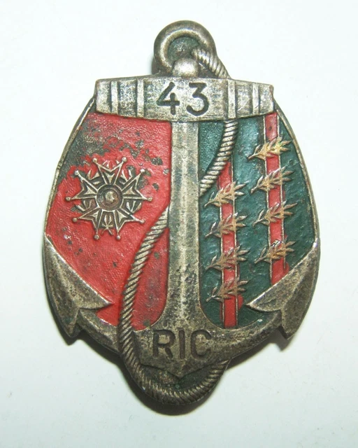 INSIGNE 43° REGIMENT D'INFANTERIE COLONIALE - Drago - METAL PEINT EUR 120,00 - PicClick FR