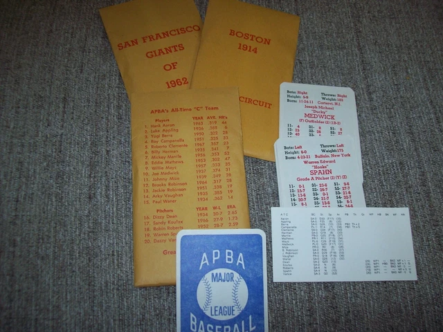 ORIGINAL APBA BASEBALL Great Teams of the Past collection complete £101 ...