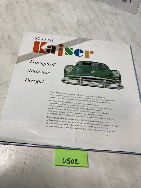 GAMME KAISER 1951 catalogue automobile prospectus brochure de vente ...