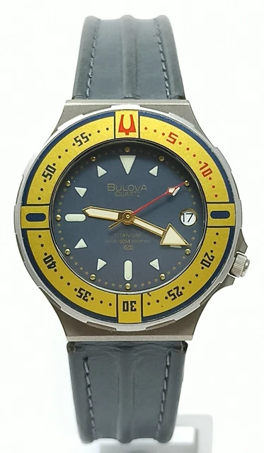 OROLOGIO BULOVA TITANIUM watch 34mm diver 50 meters vintage clock ultra ...