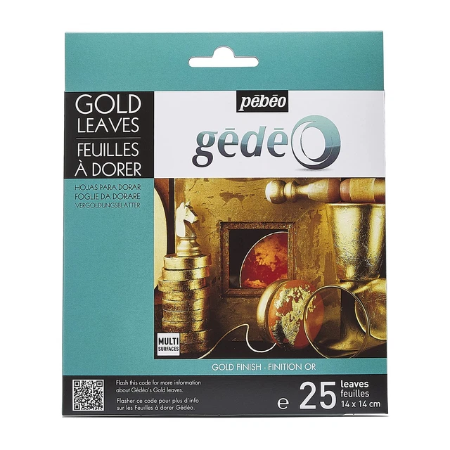 GEDEO 766542 GÉDÉO Blattgold, 25 Stück, Vergoldungsblätter, Gold, 14 x ...