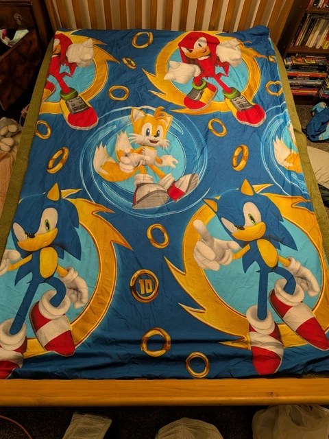 SONIC THE HEDGEHOG Speed Design Reversible 2 Side Bedding Single Duvet ...
