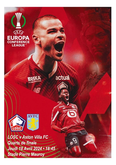 LILLE FRANCE V ASTON VILLA Birmingham England 2024 ECL FAN 16 pg ...