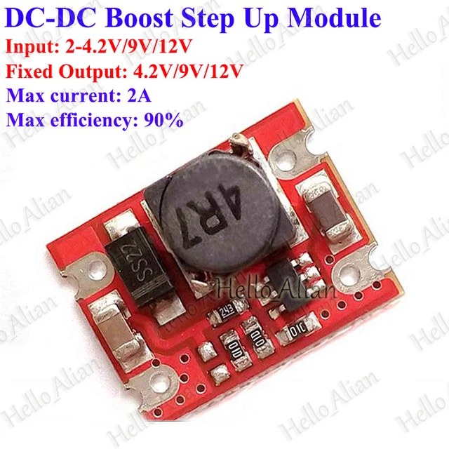 DC-DC BOOST VOLTAGE Converter 4.2V 5V 9V 12V 2A Mini Step Up Power ...