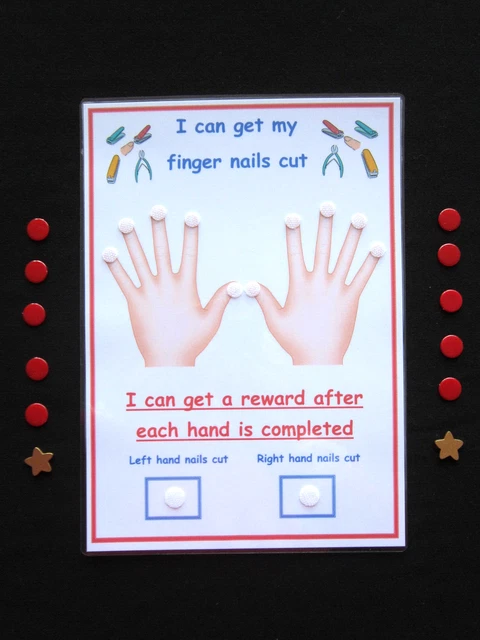 GETTING FINGER NAILS CUT REWARD CHART -ADHD Autism SEN PECS Visual ...