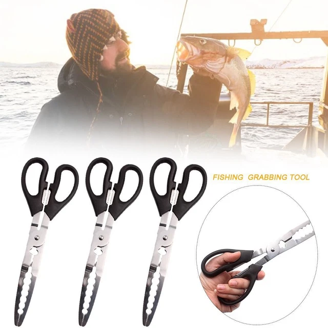 STAINLESS STEEL SCISSOR Gripper Fish Fishing Grabbing Tool Fishing ...