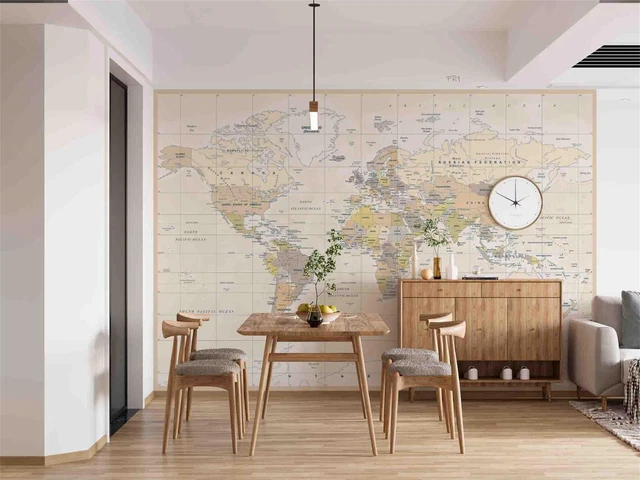 3D WORLD MAP Wall Murals Wallpaper Murals Wall Sticker Wall 4 EUR 90,88 - PicClick FR