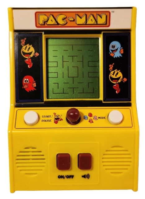 VINTAGE PAC MAN Bandai Hand Held Yellow Digital Video Game 6" - WORKS ...
