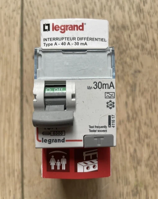INTERRUPTEUR DIFFÉRENTIEL LEGRAND 40A 30mA Type A 230V NF Arrivée Sortie Haute EUR 64,90 ...