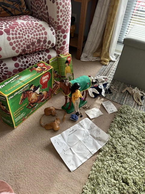 VINTAGE PEDIGREE ACTION Figures - Anna Moore & Happytime, horse & rider ...