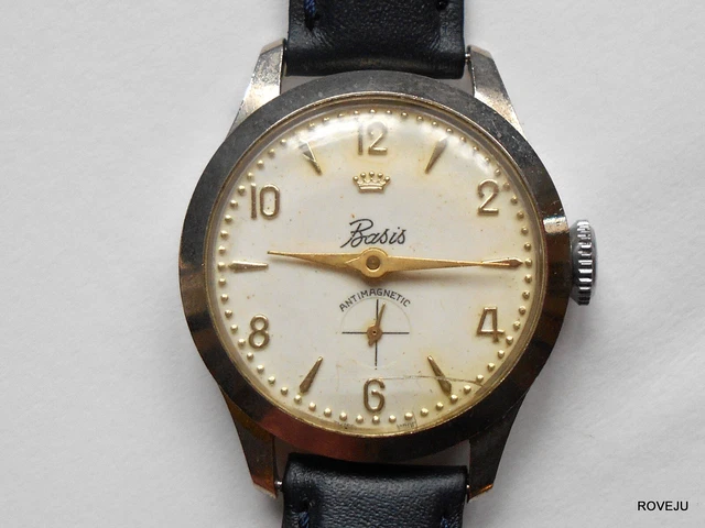 BASIS-ANCIENNE MONTRE SUISSE Mecanique-Vintage Swiss Winding Watch ...