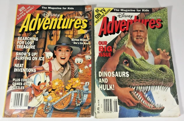 2 DISNEY ADVENTURES Magazines Vol. 1 Issues 3 & 10 Hulk Hogan Duck ...