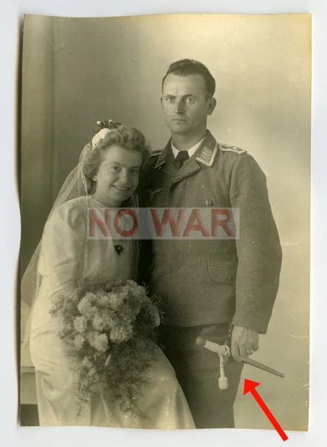 WWII GERMAN WEDDING PHOTO LUFTWAFFE Feldwebel W RIBBON BAR DAGGER ...