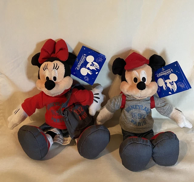 Mickey And Minnie Mouse Disneyland Paris 1992 Vintage Plush With Original 3956