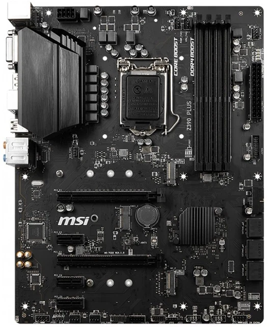 MSI Z390 PLUS LGA1151 ATX Motherboard For 8th 9th Gen i3 i5 i9-9900K i7 ...