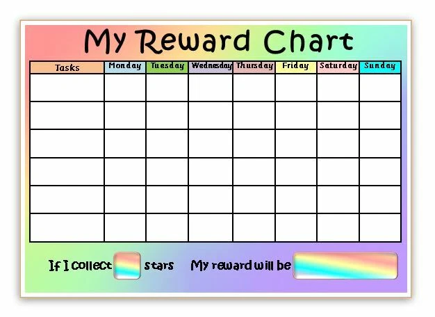 RAINBOW - REWARD Chart - behaviour - chores - goals - potty- FREE pen ...