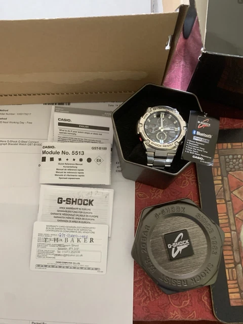 CASIO G-SHOCK G-STEEL Solar Dual Display stainless Bracelet Smartwatch ...