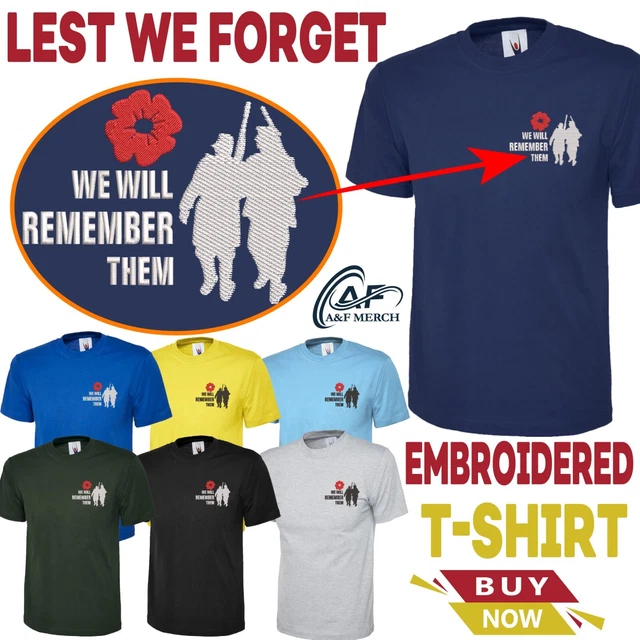NOUS REMEMBER THEM Brodé Lest We Forget Remembering Respect EUR 10,82 ...