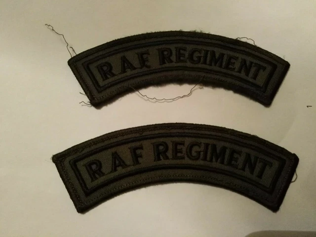 BRITISH ROYAL AIR FORCE ,RAF Regiment CLOTH PATCH BADGES One pair EUR 9 ...