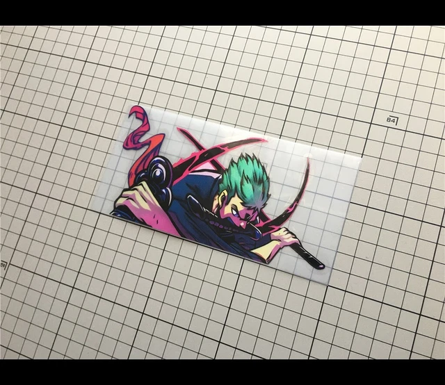 RORONOA ZORO ONE PIECE Anime peeking peeker JDM Reflective Car Sticker ...