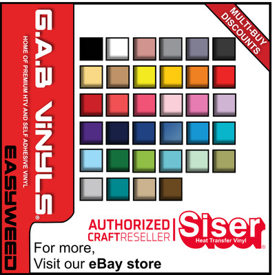A4 VINYL SHEET PACKS - Siser Easyweed HTV - Heat press Iron On Vinyl £1 ...