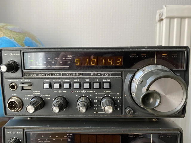 3 YAESU FT-707 HF 100w Transceiver,Power Supply, Antenna Tuner & Memory ...