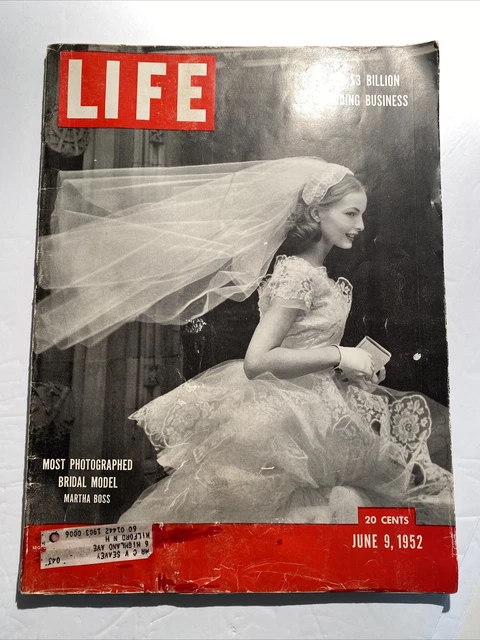 LIFE MAGAZINE JUNE 9, 1952 - Martha Boss Bridal Model - Wedding ...