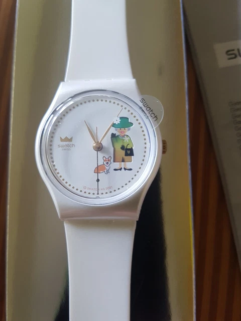 SWATCH HOW MAJESTIC Queen Elizabeth II Corgi 2022 GZ 711 OVP #2 EUR 144 ...