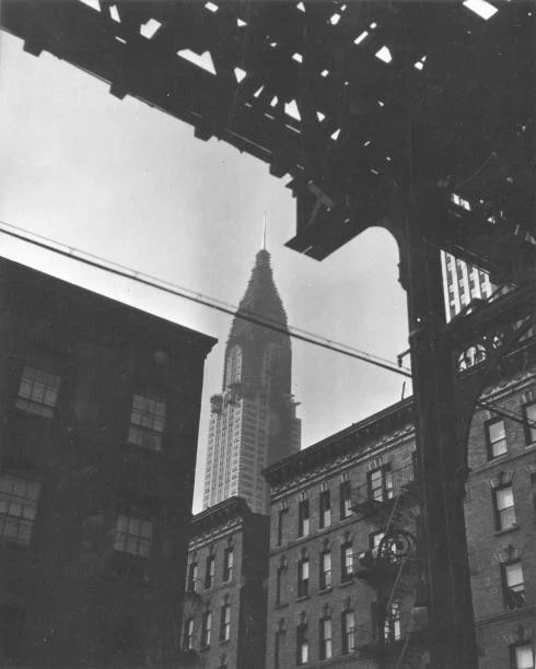 CHRYSLER BUILDING UNDER construction view from under El NY 1929 Old ...