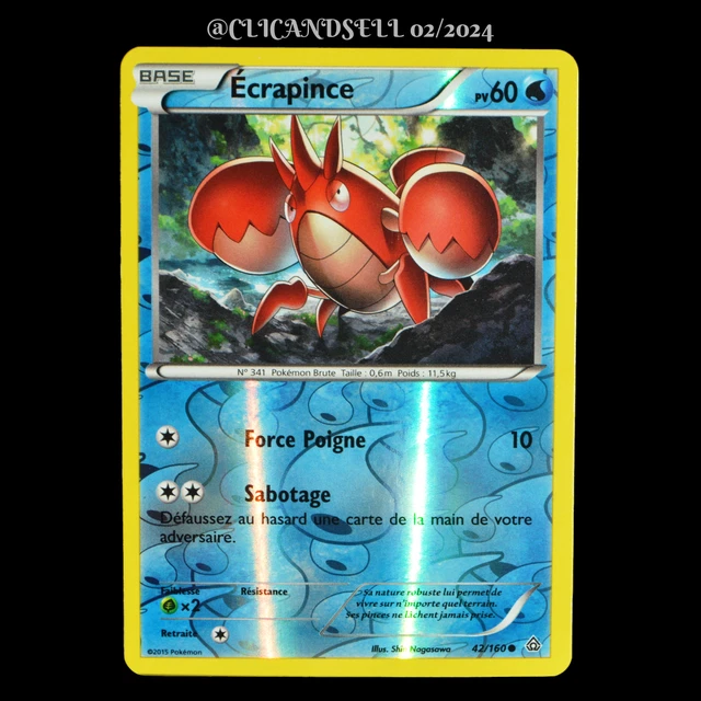 CARTE POKÉMON 42/160 Ecrapince 60 PV REVERSE Série XY05 - Primo Choc EUR 3,53 - PicClick FR
