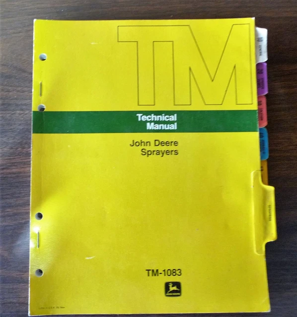 JOHN DEERE SPRAYERS TM-1083 Technical Manual 1973 $19.95 - PicClick