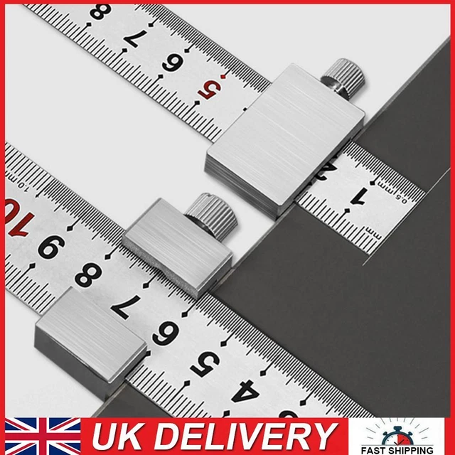 STEEL RULER LOCATOR Angles Scriber Marker Ruler Limiter Woodworking ...