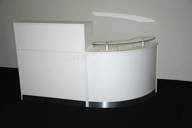 OFFICE RECEPTION DESK white gloss counter computer table £675.00 ...