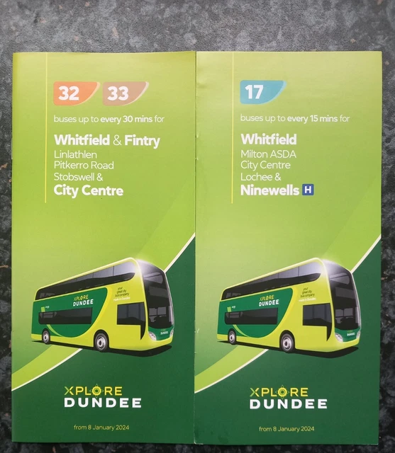 XPLORE DUNDEE 2024 bus timetable for route number's 32 & 33 & 17date 8 ...