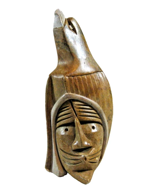 JERRY HENRY SIX Nations Iroquois Soapstone Carving Eagle Perched on ...