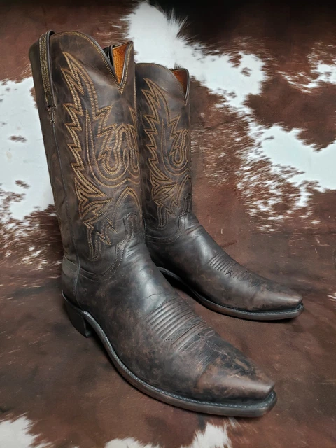 LUCCHESE CRAYTON MAD Dog Goat 🐐 Leather Western Cowboy Boots Mens Size ...