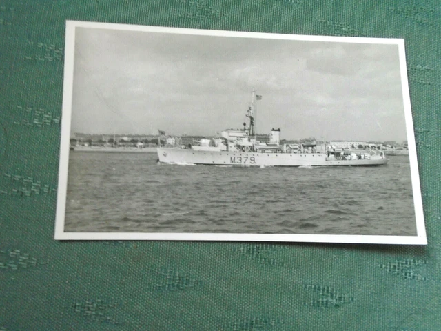 OLDER ROYAL NAVY Ship Hms Lysander M379 - Postcard Sized Real ...