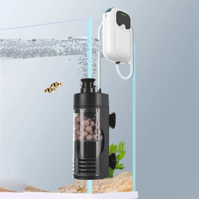 SUCTION CUP AQUARIUM Internal Filter Pneumatic Type Oxygenation Pump ...