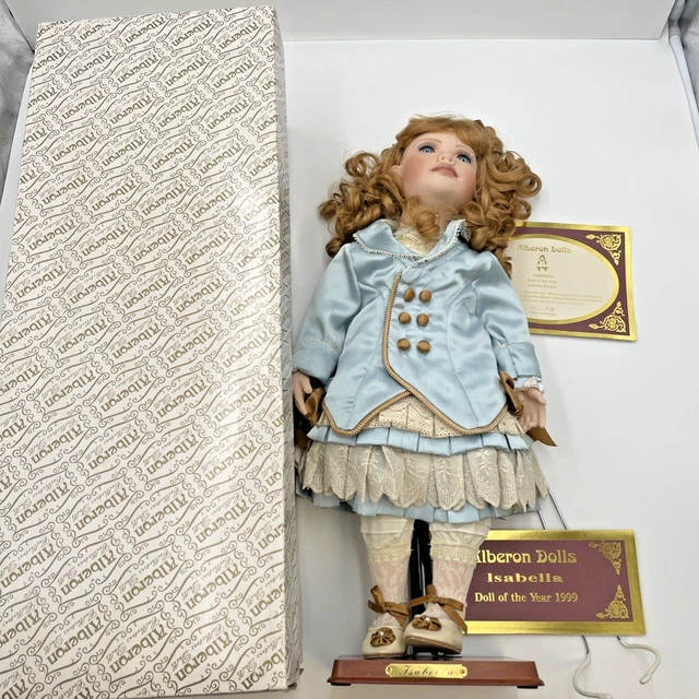 ALBERON ISABELLA PORCELAIN 1999 Doll Of The Year w/ Stand, Certificate ...