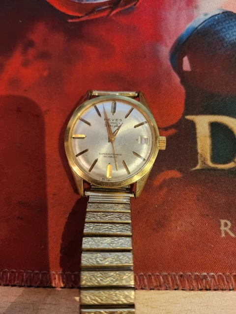 REVES AUTOMATIC WATCH Gold/rolled Gold Bracelet £40.00 - PicClick UK