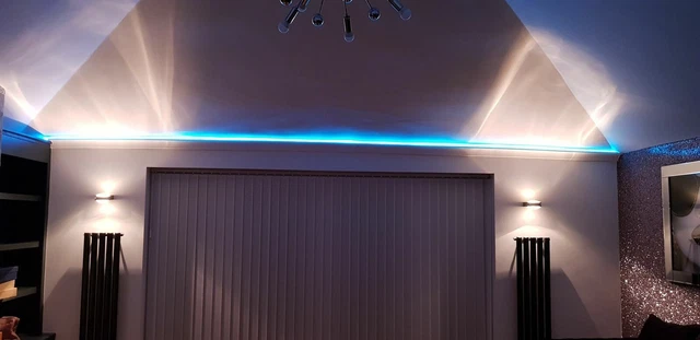 COVING CORNICE LED XPS Polystyrene Uplight Lighting 80mm x 80mm x 44m ...
