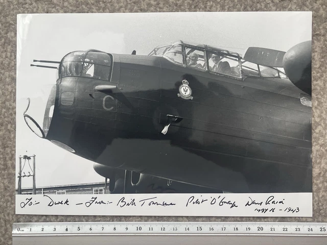 WW2 RAF BILL Townsend DFM Signed Photograph 617 Squadron Dambusters ...
