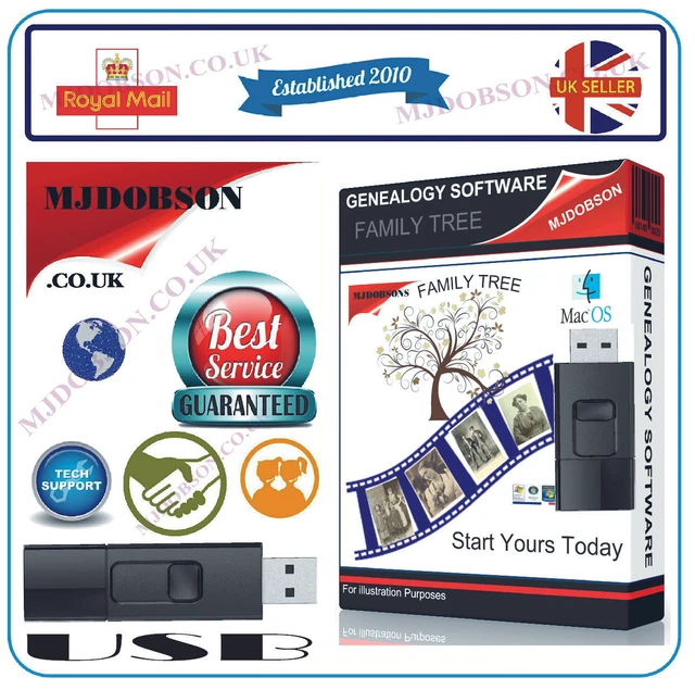 FAMILY TREE GENERATOR Creator Software Genealogy Maker USB FREE POST ...